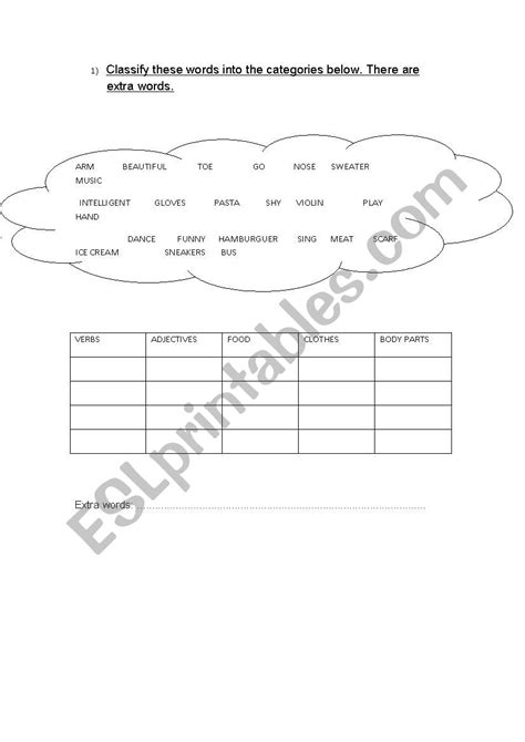 Word Classification Esl Worksheet By Anto11 Word Classification Esl Worksheet By Anto11