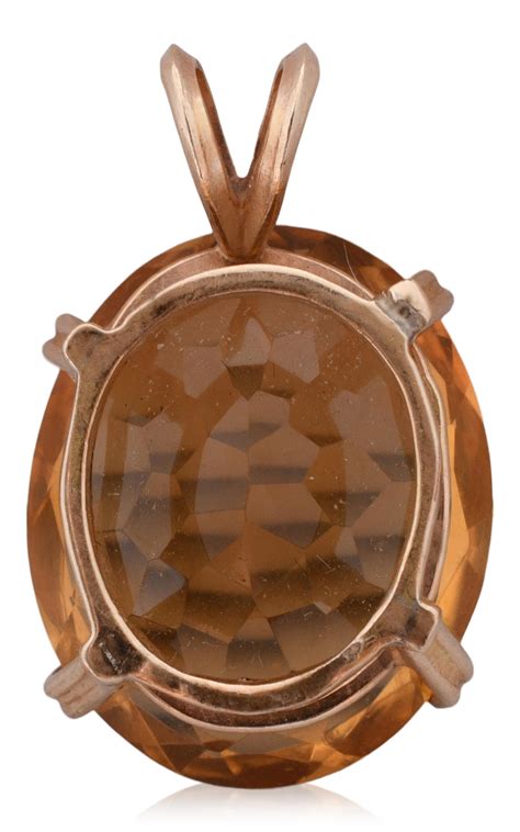 Lot 14k Yellow Gold And 15 Carat Citrine Pendant