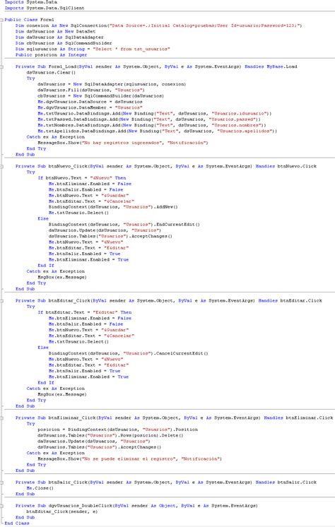 Entorno desconectado en VB NET Versión probado IngDiaz