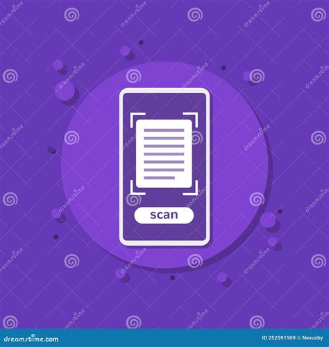 Document Scanning In Mobile App Vector Icon Stock Vector Illustration