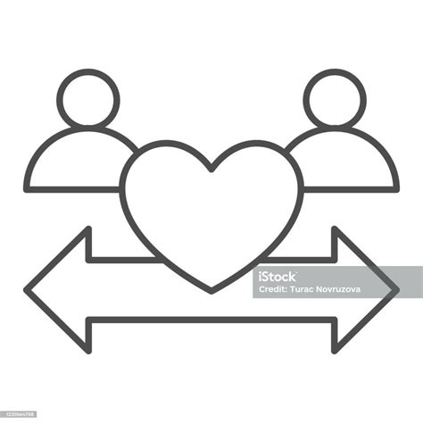 사회적 거리의 얇은 선 아이콘입니다 바이러스 발생 기호에 자기 격리 흰색 배경에 윤곽 스타일 그림 모바일 개념 및 웹 디자인에