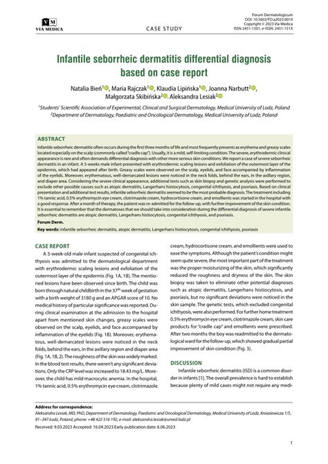Pdf Infantile Seborrheic Dermatitis Differential Diagnosis Based On Case Report