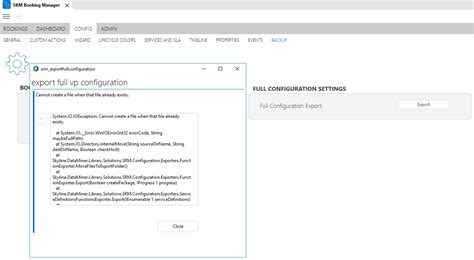 Srm Fail To Export Full Configuration Dataminer Dojo