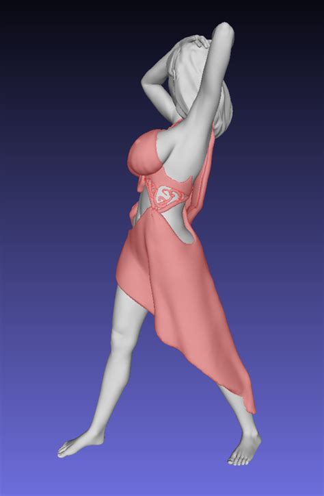 Free STL File Girl With Sexy And Thin Dress Naked And With Minimum Clothing Remix D Print