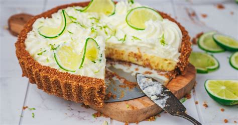 Creamy Key Lime Pie With Graham Cracker Crust Baked In Bliss