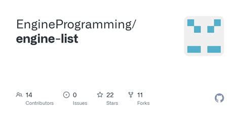 Github Engineprogramming Engine List