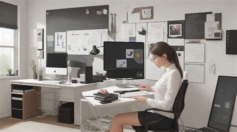 Premium Photo A Home Office With An Aipowered Virtual Assistant