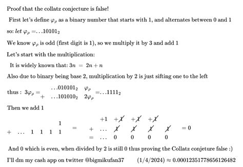 Proving The Collatz Conjecture False D Rmathmemes