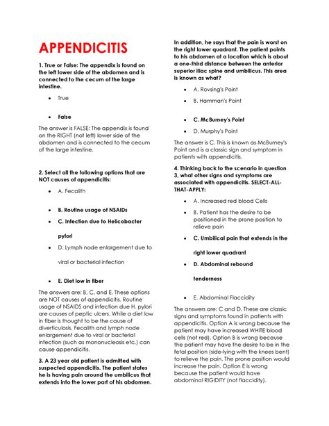 Case History Appendicitis At Rachel Vance Blog