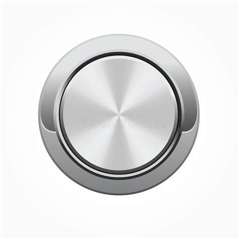 Realistic Silver Cirlce Button With Frame Stock Illustration Illustration Of Cirlce Button