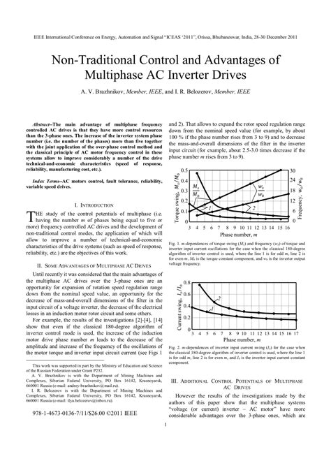 Pdf Nontraditional Control And Advantages Of Multiphase Ac Inverter Drives