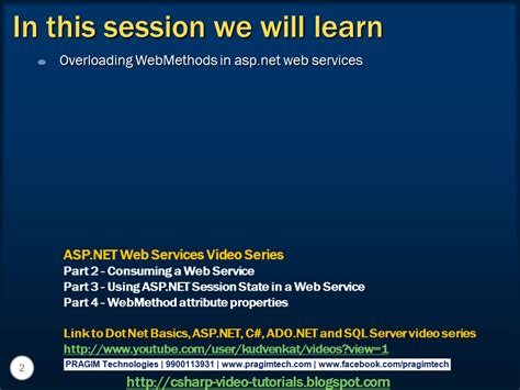 Sql Server Net And C Video Tutorial Part 5 Webmethod Overloading