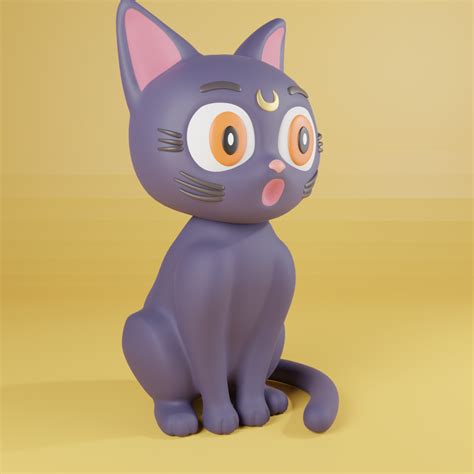 Stl File Luna Cat Sailor Moon・3d Printer Design To Download・cults