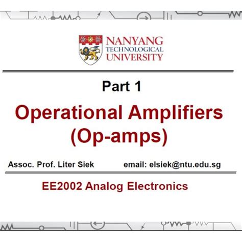 EE Analog Electronics NTU EEE Lecture RECORDINGS Notes Assignments Past Year Paper