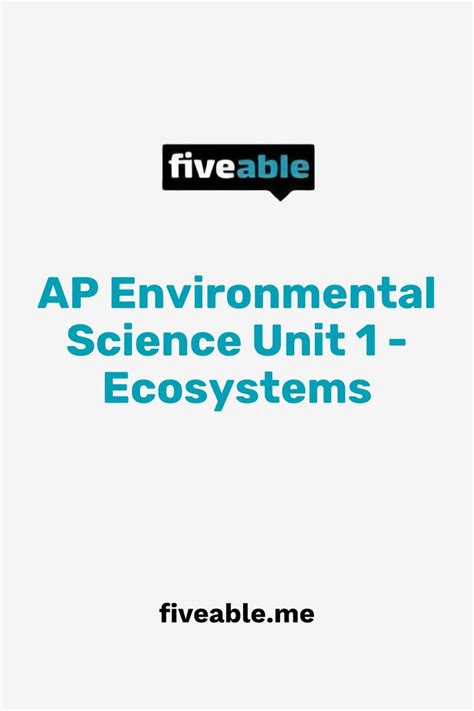 AP Environmental Science Unit 1 Ecosystems