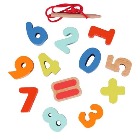 Classic World ძაფზე ასაწყობი ხის ფიგურები ასოები 12 ნაწილი Veli Store