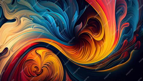 Premium Photo Abstract Multi Colored Backdrop With Futuristic Wave Pattern Generative Ai