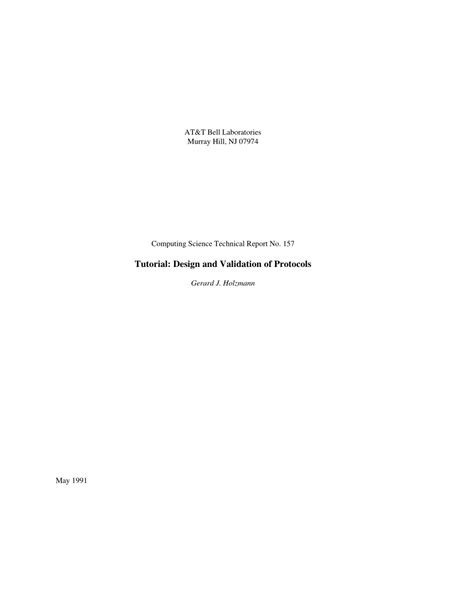 Pdf Tutorial Design And Validation Of Protocols