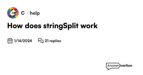 How Does Stringsplit Work C
