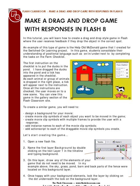 Make A Drag And Drop Game With Responses In Flash 8 Download Free Pdf Adobe Flash Action