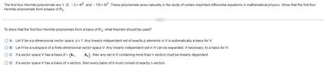 Hermite Polynomials Form A Basis Of P3 To Show That