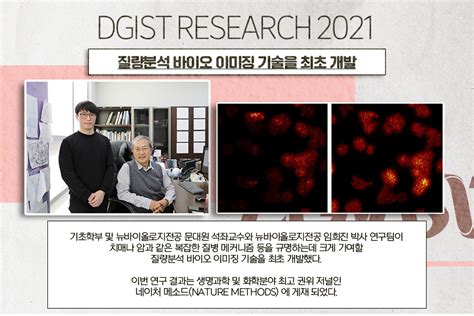 Dgist Dgist 문대원 석좌교수와 임희진 박사 연구팀의 연구가 생명과학 및 화학분야 최고 권위
