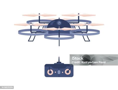 배달 무인 항공기 또는 쿼드 콥터 평면 장치 플랫 벡터 일러스트 레이 션 Multicopter에 대한 스톡 벡터 아트 및 기타 이미지 Multicopter 감시 교통