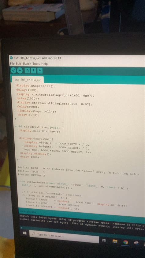 Can Anyone Tell Me Whether My Oled Is Broken Im Running The Example Sketch With This Wireing