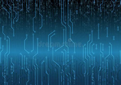 Binary Circuit Board Future Technology Blue Cyber Security Concept Background Web Developer