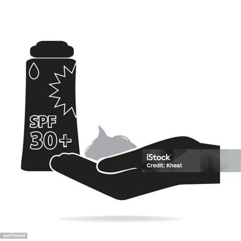 손 아이콘 썬블록 Spf 30 자외선 노출 계절에 대한 스톡 벡터 아트 및 기타 이미지 계절 단추 봉제 제품 바다 Istock