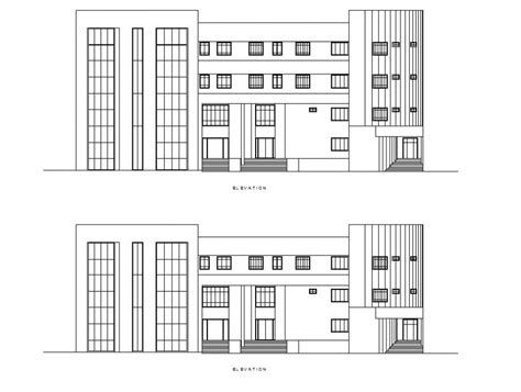 Building Elevation 2d View Cad Block Layout File In Autocad Format