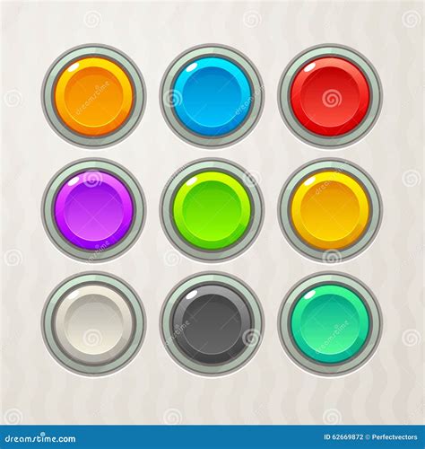 Colorful Game Buttons Stock Vector Image 62669872