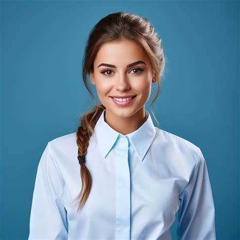 Premium Photo Skilled Chef Assistant On Solid Blue Background