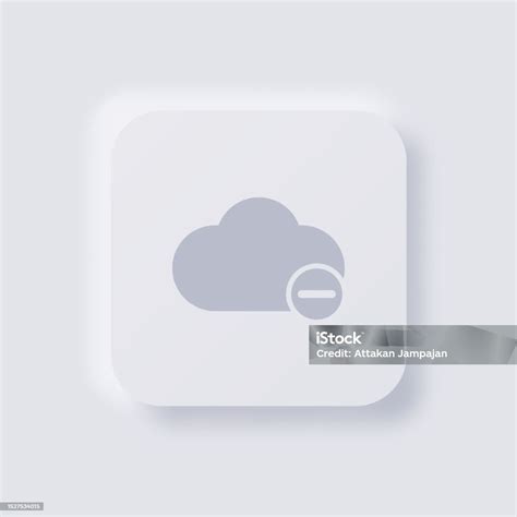 빼기 기호가 있는 구름 아이콘 웹 디자인을 위한 White Neumorphism 소프트 Ui 디자인 애플리케이션 Ui 등 버튼 벡터 3차원 형태에 대한 스톡 벡터 아트 및