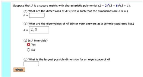 SOLVED Please Explain Step By Step Thank You Suppose That A Is A