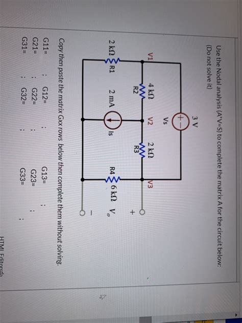 Solved Use The Nodal Analysis A V S To Complete The Source Chegg Com