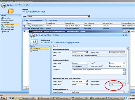 display order of left nav links in entity forms