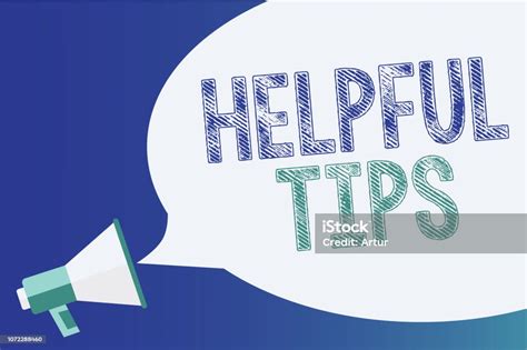 유용한 팁 들을 보여주는 텍스트 표시가 이다 개념 사진 전문가 솔루션 힌트 컨설팅 경고 확성기 스피커 음성 거품 중요 한 메시지 소리로 말하기 요청 원조에 대한 스톡 벡터
