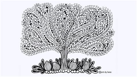 How To Draw Tree Of Life Easy Step By Step Zentangle Art Zendoodle Easy Zentanngle Tree