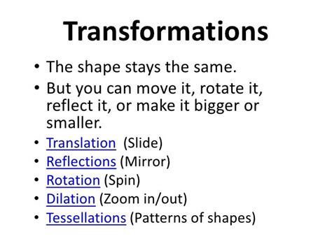 Transformations Of Shapes In Geometry Bosorganic