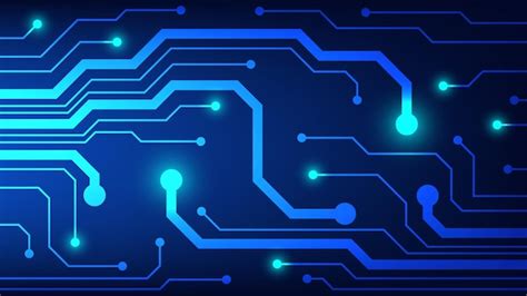 Premium Vector Circuit Board With Blue Lighting Background