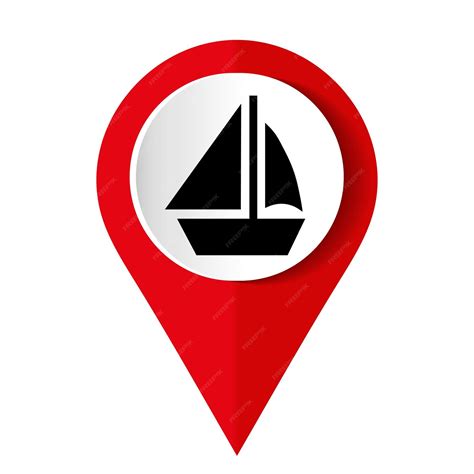 Premium Vector Map Marker With Icon Of A Ship Vector Illustration
