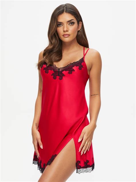 Buy Ann Summers Red Sorella Satin Chemise Slip Nightie From The Next Uk