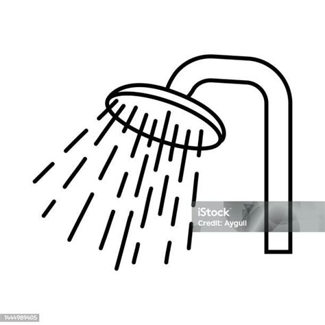 손으로 그린 낙서 스타일의 샤워 벡터 머리 아이콘 물 샤워 기호 욕실 기호 그림입니다 샤워시설에 대한 스톡 벡터 아트 및 기타 이미지 샤워시설 낙서 드로잉 비