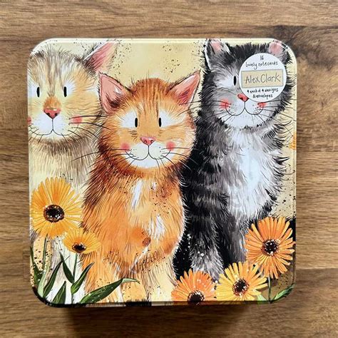 Cats Notecard Tin Alex Clark Art