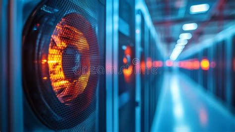 Illuminated Server Racks In A Modern Data Center Stock Illustration Illustration Of Network