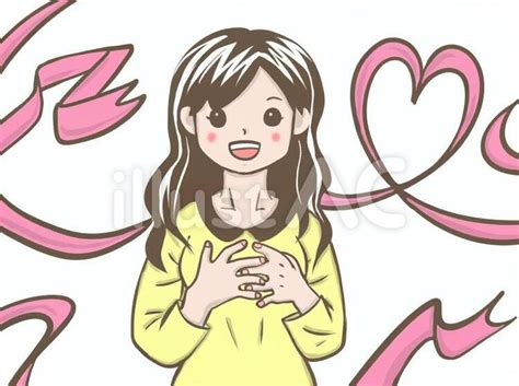 どきどきする女の子イラスト No 1368468／無料イラストなら「イラストac」