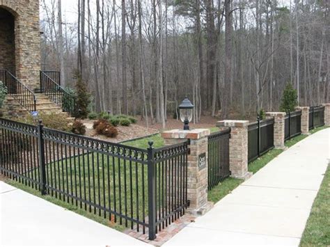 Metal Fence With Stone Pillars Ironcraft Fences The Chatham Style