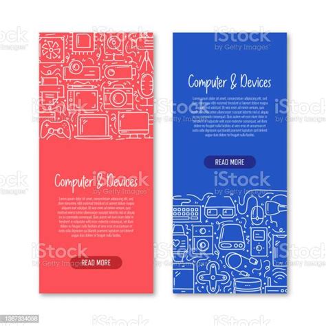 컴퓨터 및 장치 관련 개체 및 요소 손으로 그린 벡터 낙서 일러스트 레이션 컬렉션 컴퓨터 및 장치 개체가 다른 배너 템플릿 0명에 대한 스톡 벡터 아트 및 기타 이미지