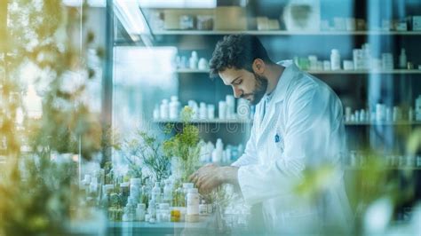 A Captivating Double Exposure Image Showcasing The Merging Of Nature And Science A Scientist